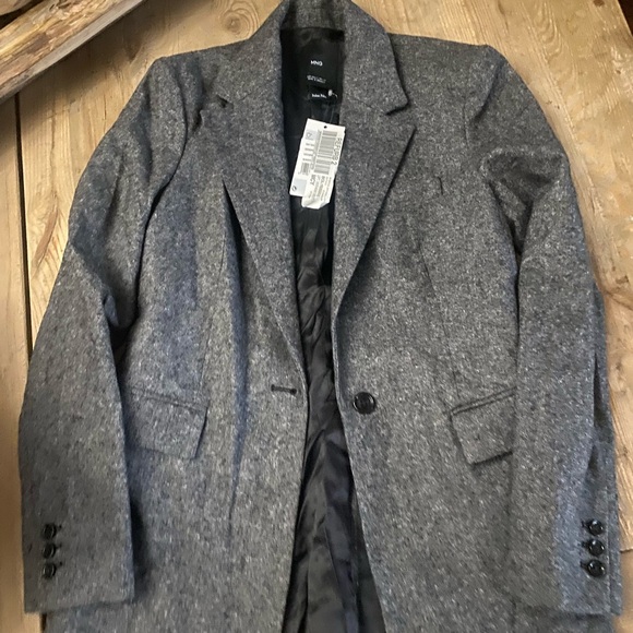 Mango | Jackets & Coats | Mango Gray Black Blazer | Poshmark